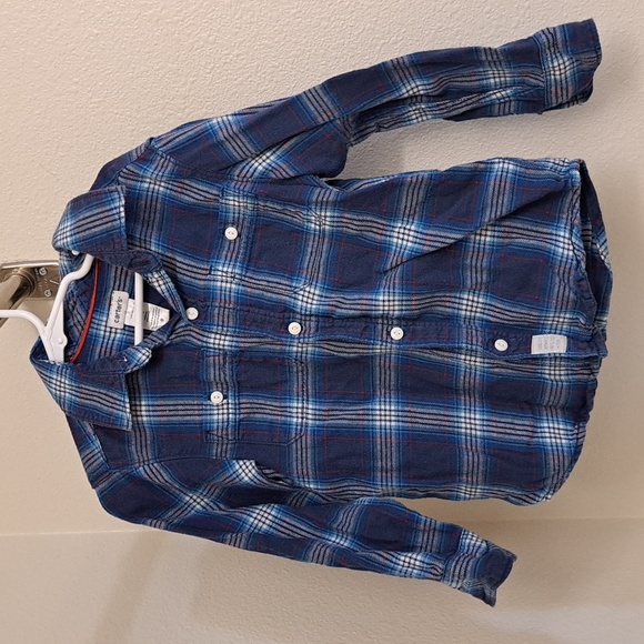 Carter's | Shirts & Tops | Carters Blue Plaid Flannel Shirt 4t | Poshmark